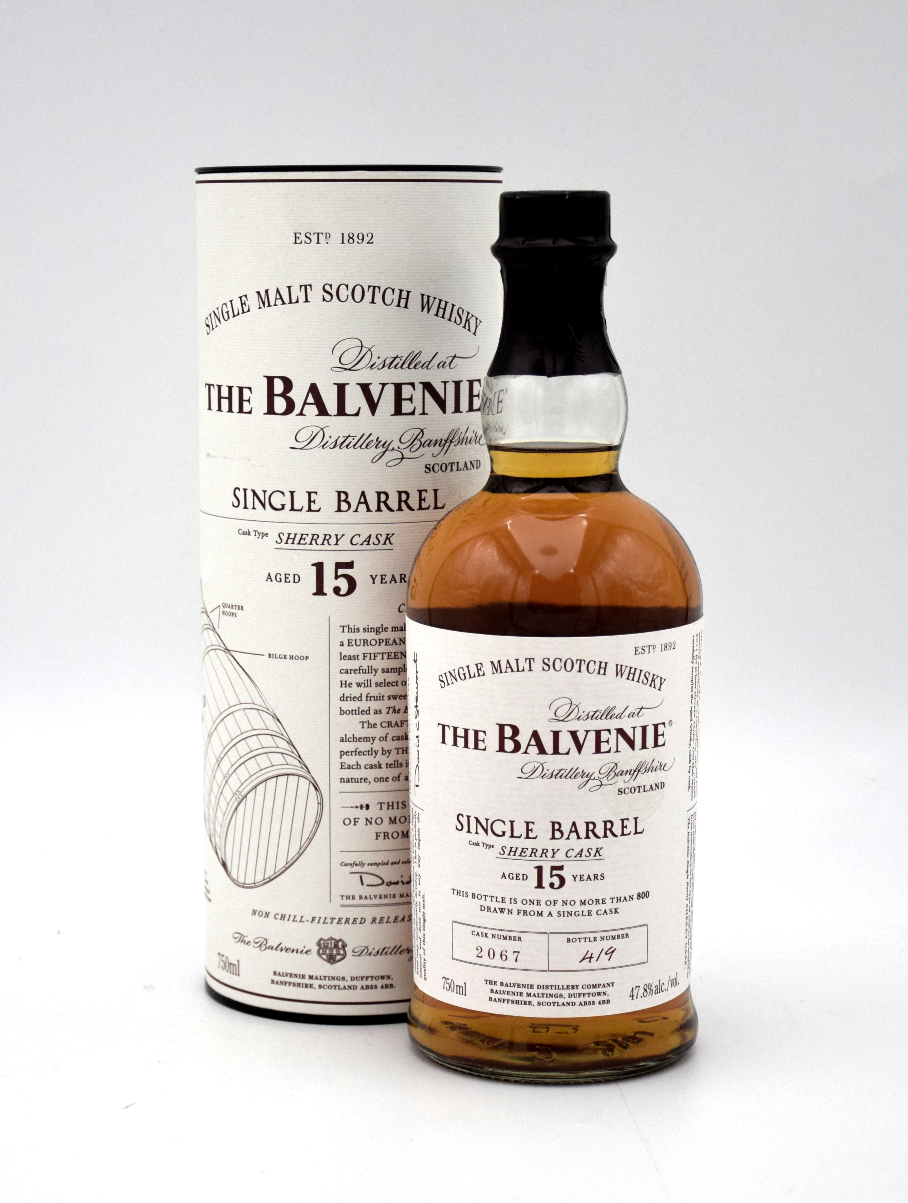 Balvenie Single Barrel 15 Year Sherry Cask Scotch Whisky (Cask 2067 ...