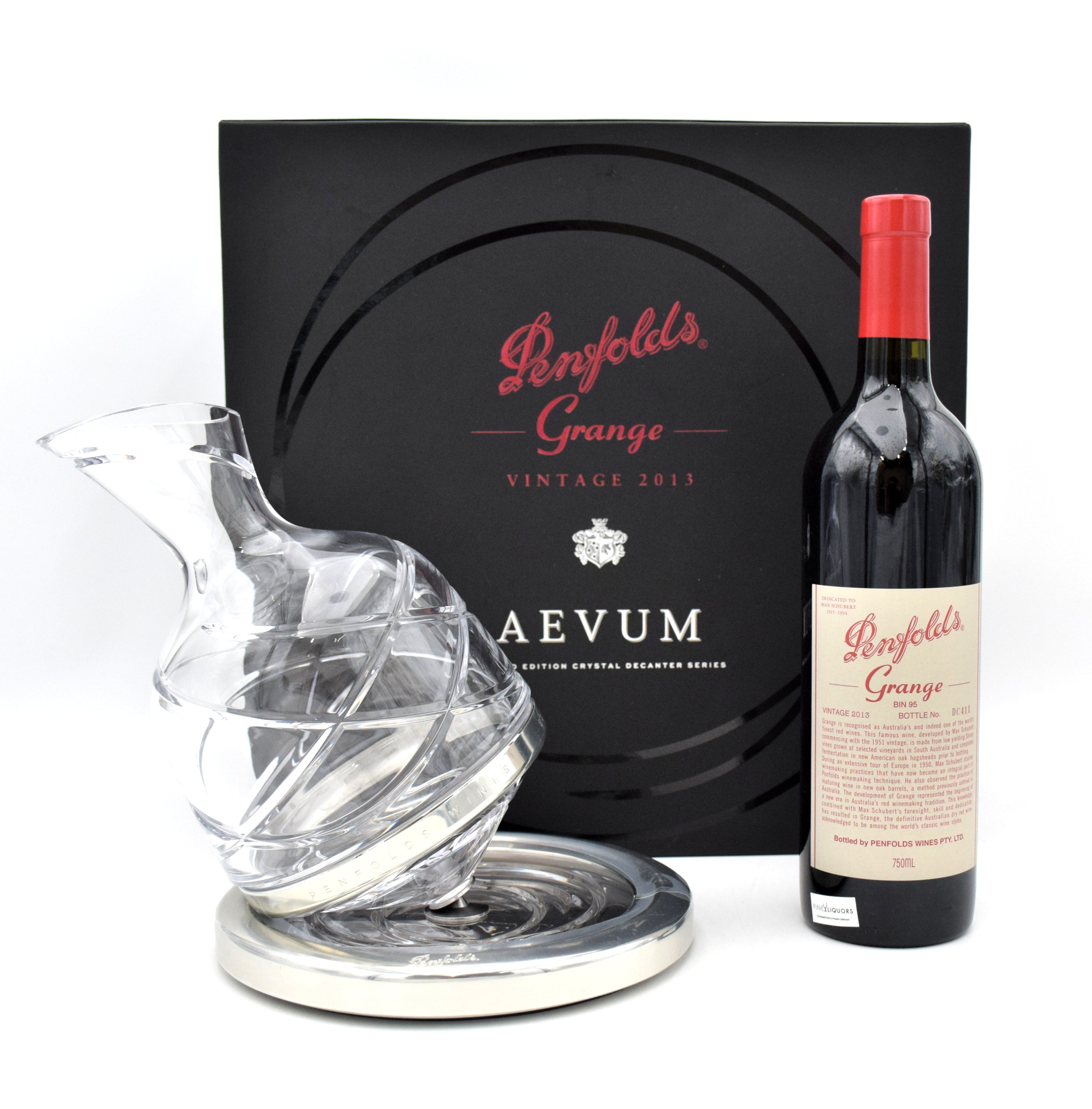 2013 Penfolds Grange Wine & Aevum Crystal Saint Louis Decanter ...