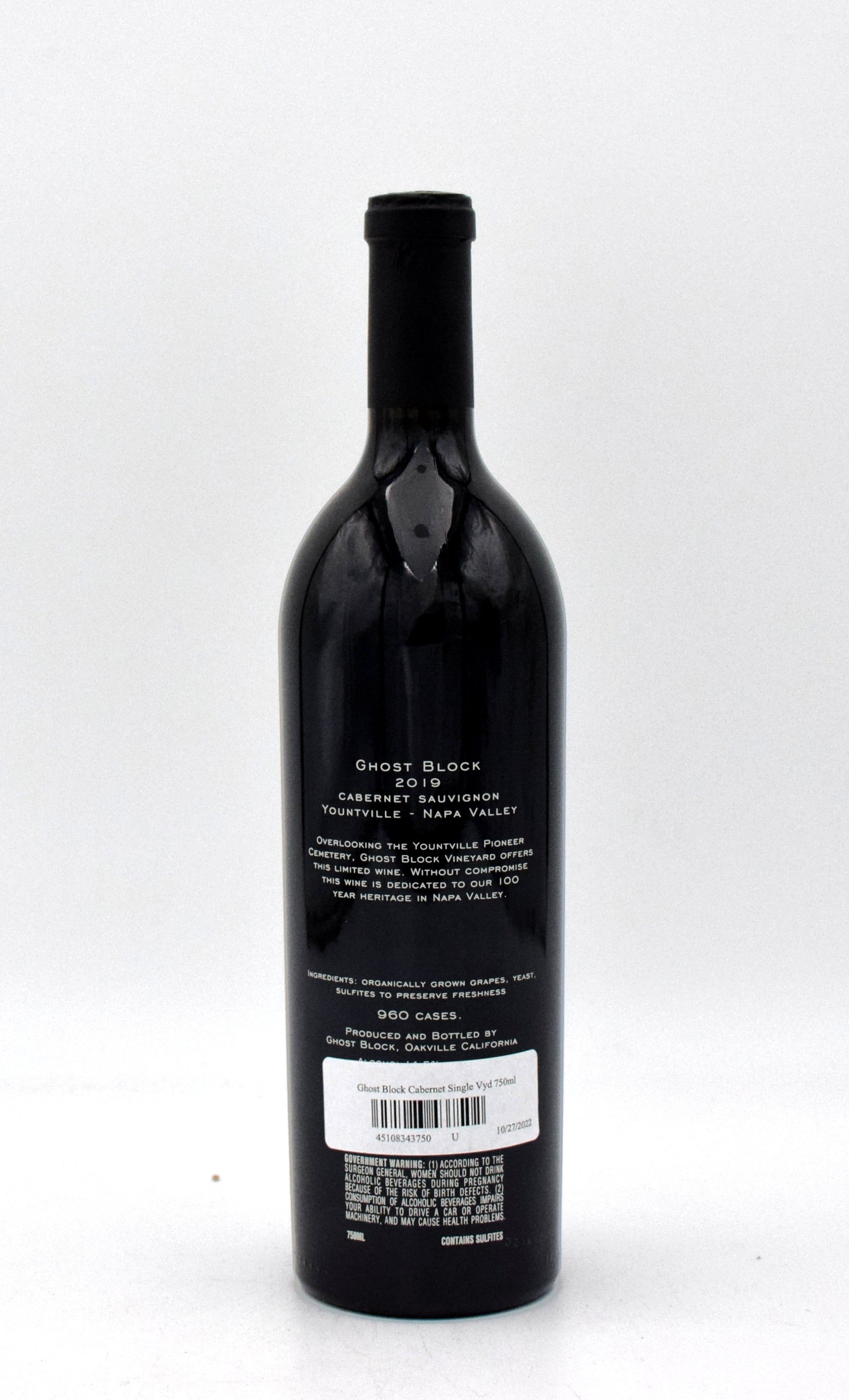 2019 Ghost Block 'Single Vineyard' Yountville Cabernet Sauvignon ...