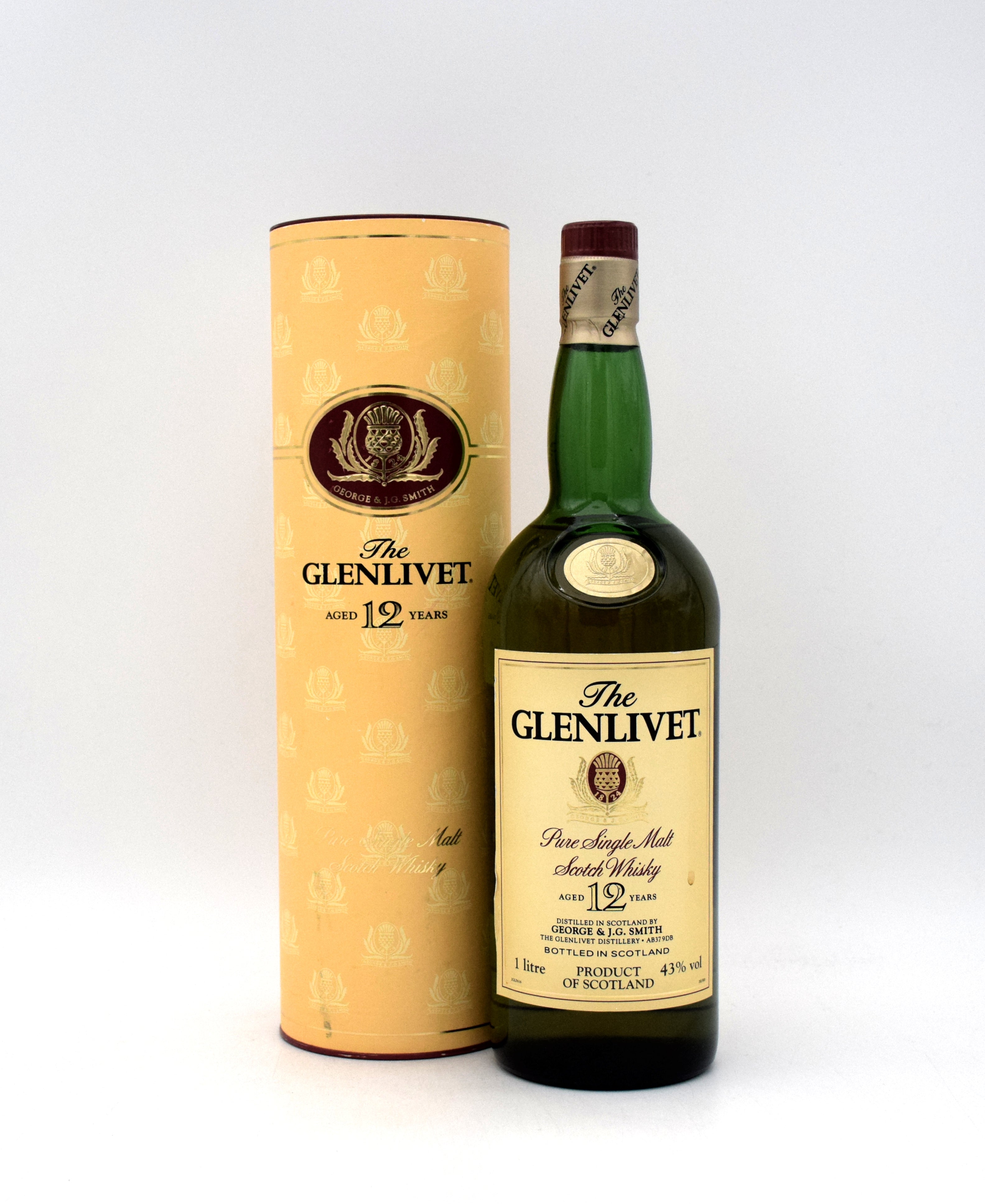Glenlivet 12 Year Pure Single Malt Scotch (Older Bottling, 1L) – FineLiquors