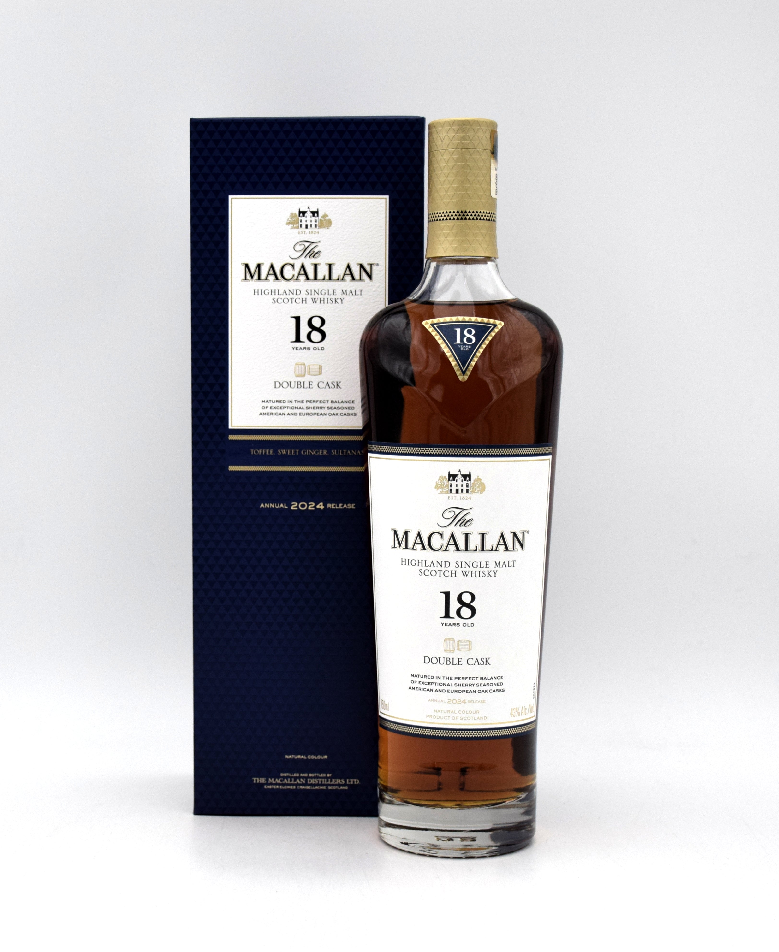 Macallan 18 Year 'Double Cask' Single Malt Scotch Whiskey (2024 Releas – FineLiquors