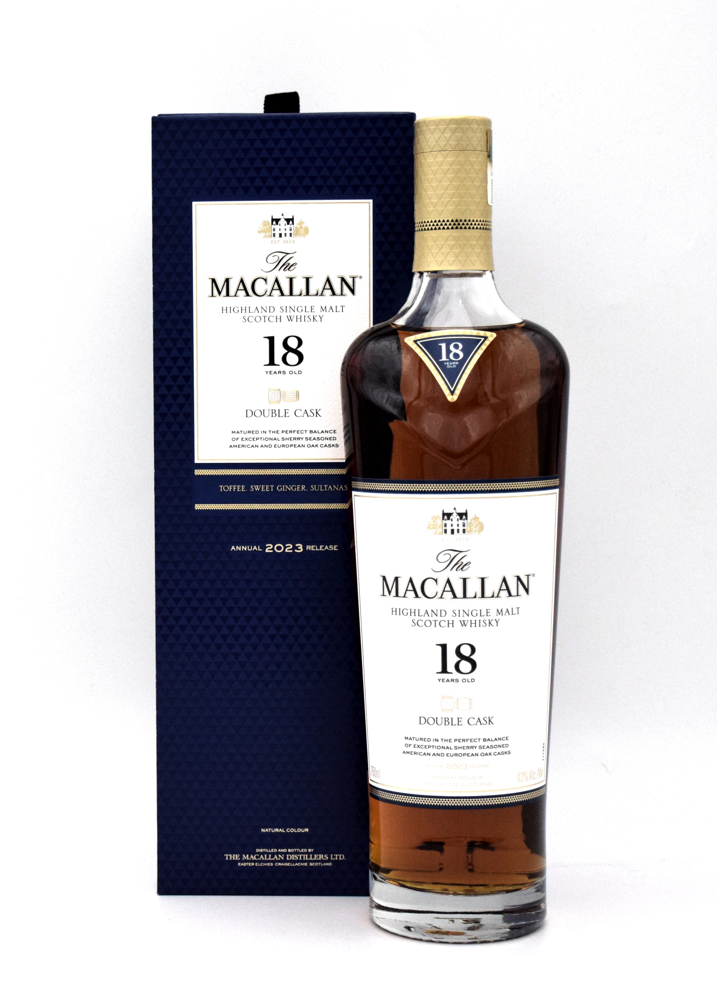 Macallan 18 Year 'Double Cask' Single Malt Scotch Whiskey (2023 Releas – FineLiquors