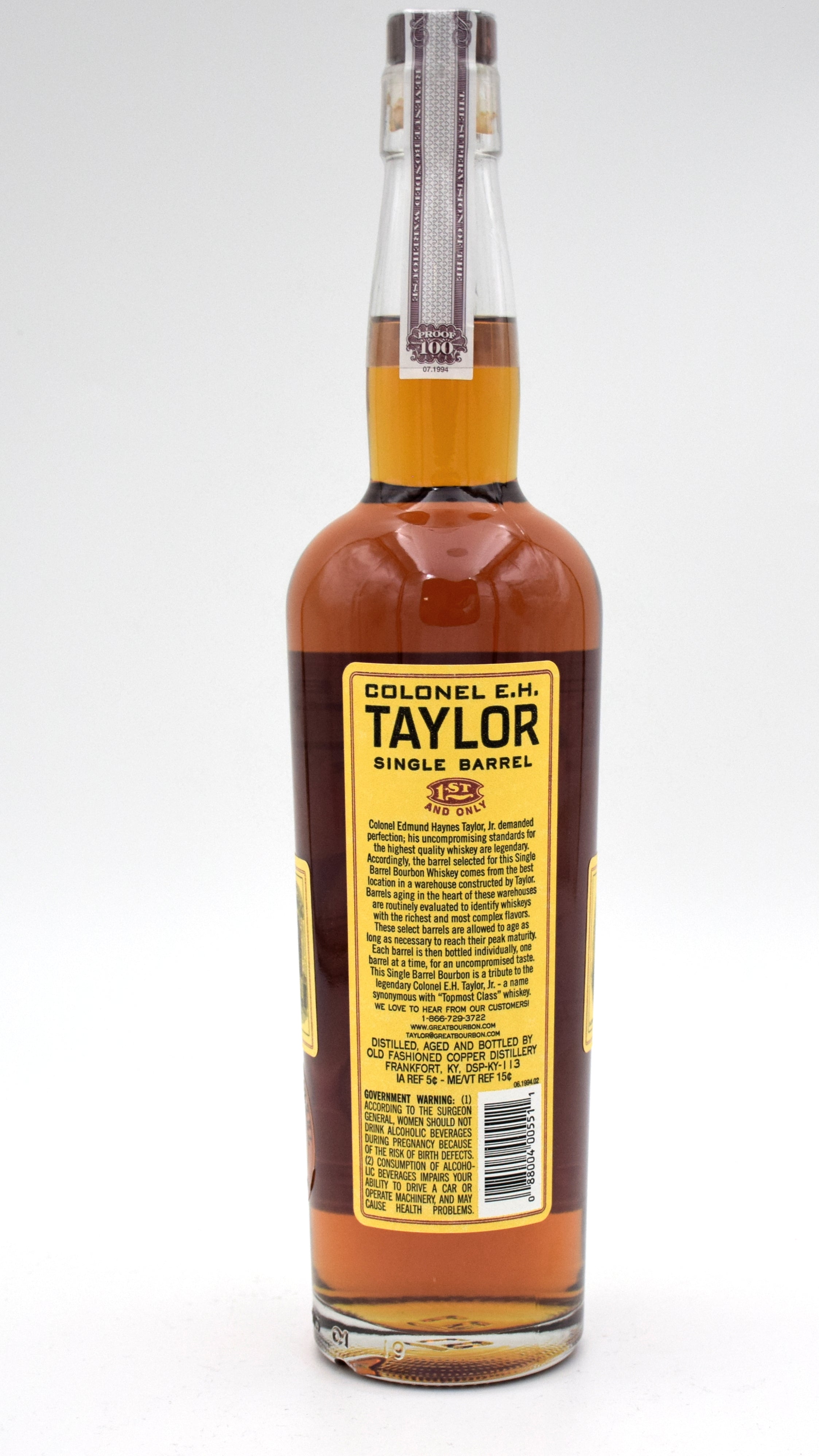 Colonel E.H. Taylor Single Barrel Bourbon – FineLiquors