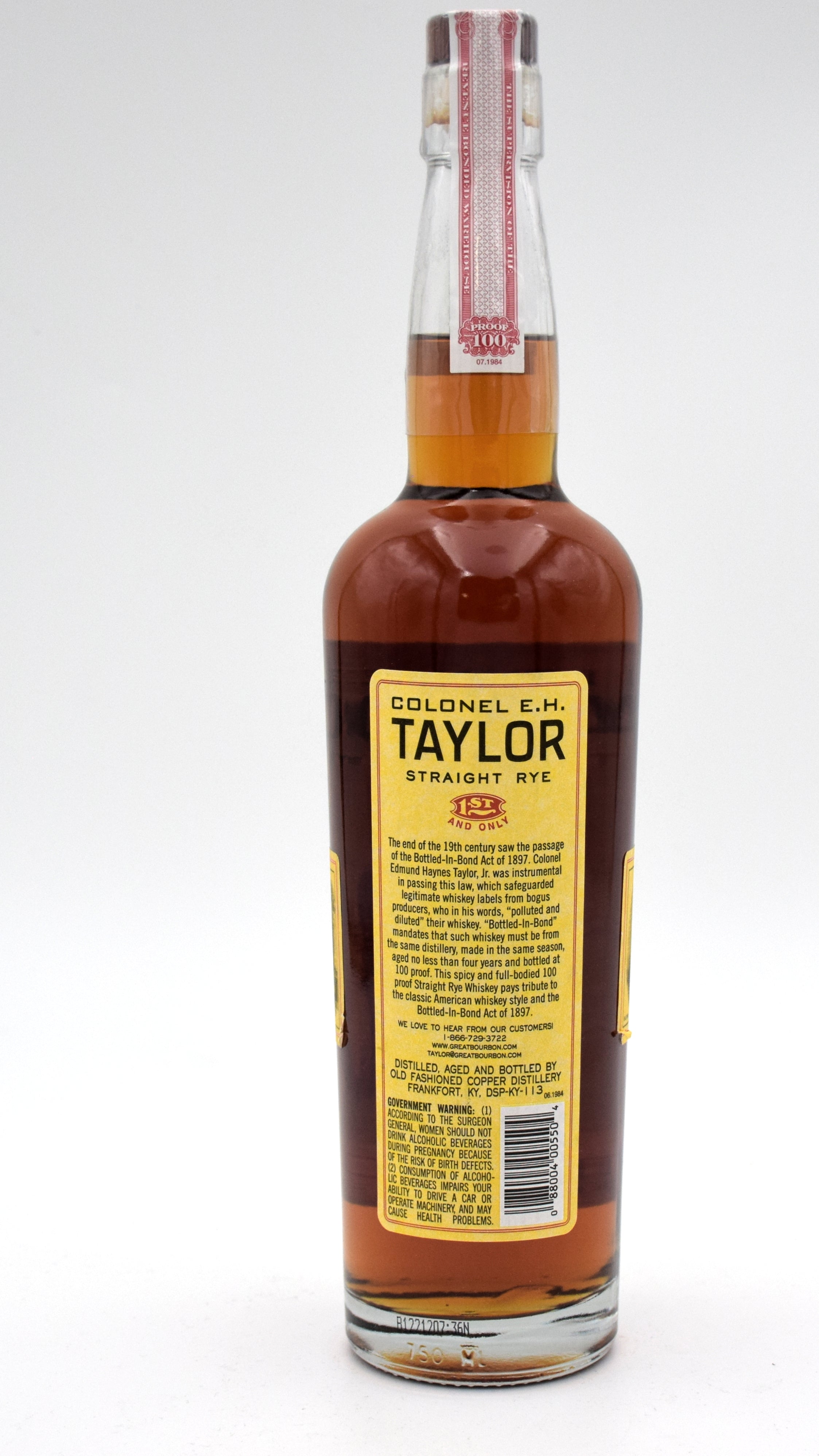 Colonel E.H. Taylor Straight Rye Whiskey – FineLiquors