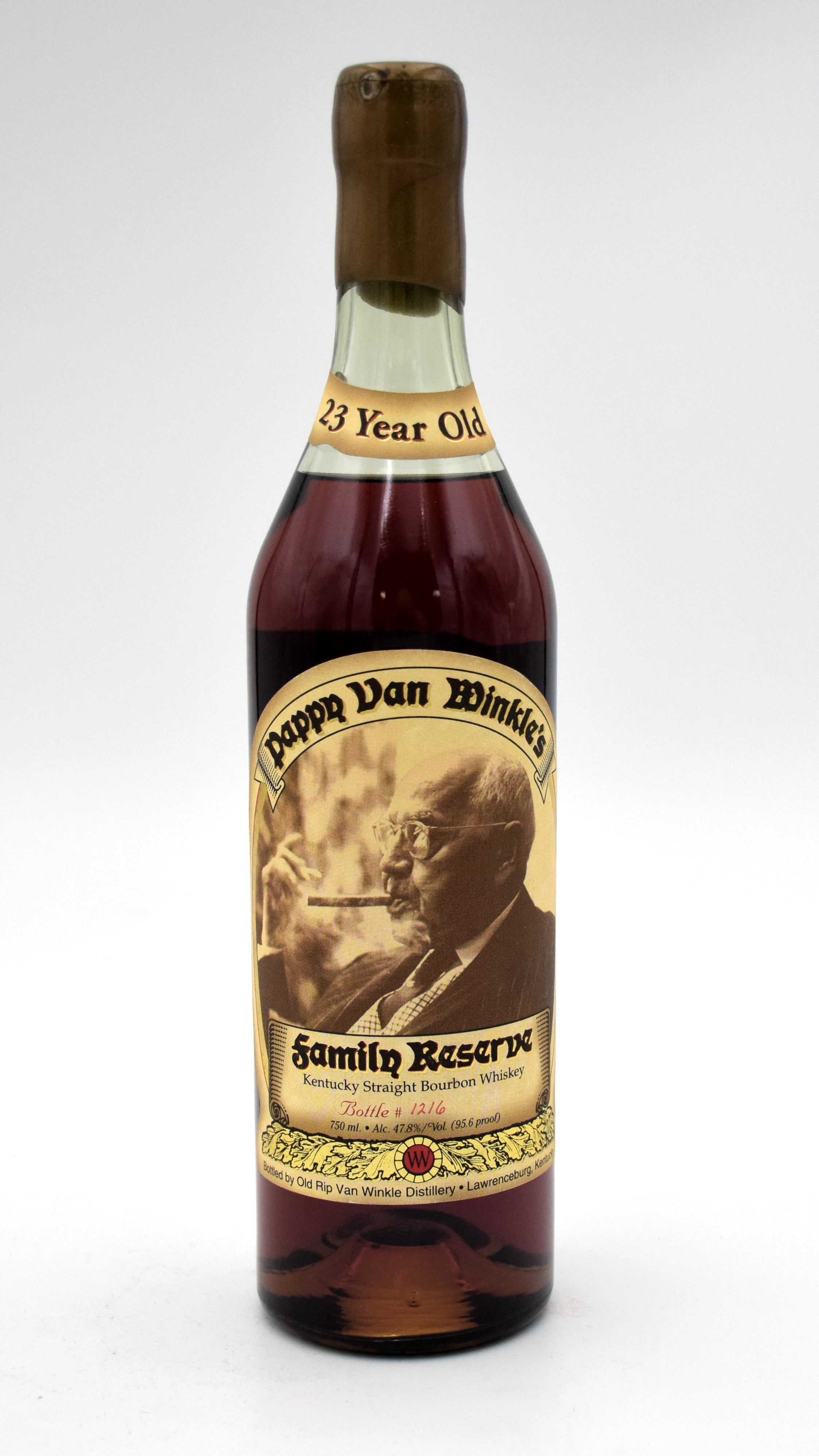 Pappy Van Winkle 23 Year Old Bourbon (Gold Wax) "Green Glass" Lawrence ...