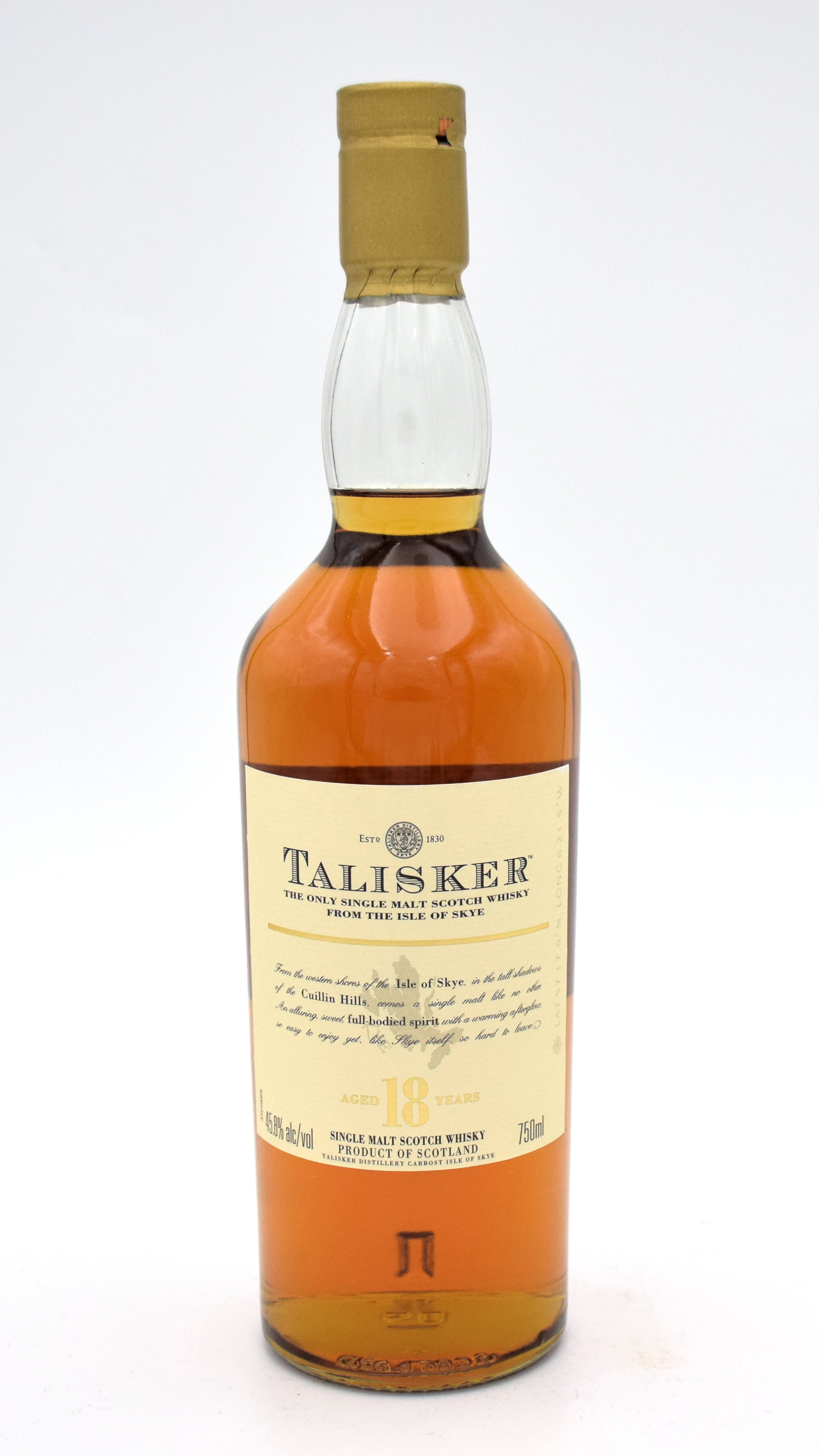 Talisker 18 Year Single Malt Scotch Whisky (First Release) (No Box ...